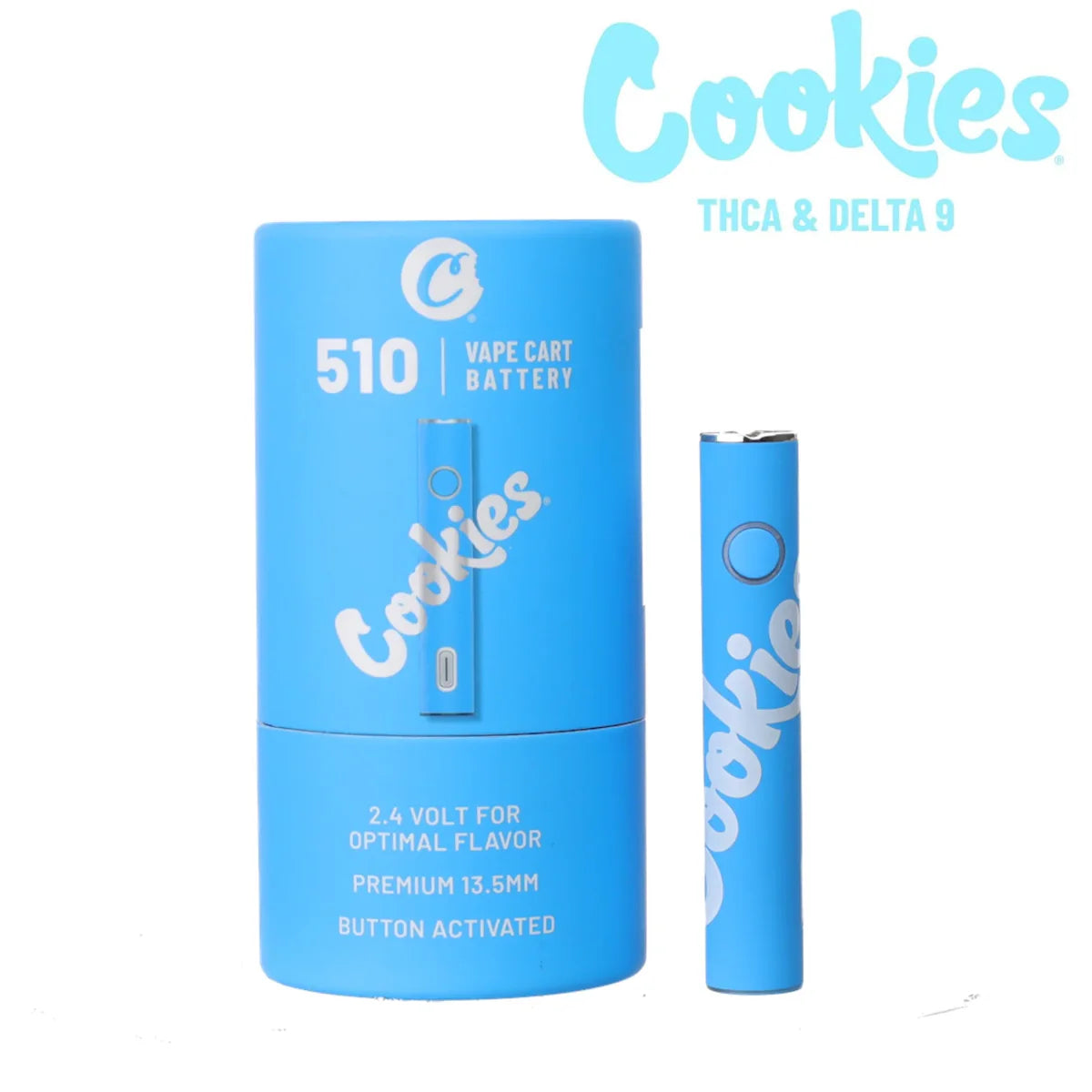 Cookies 510 Battery – 2.4V Slim Vape Pen Battery (USB-C Charging ...